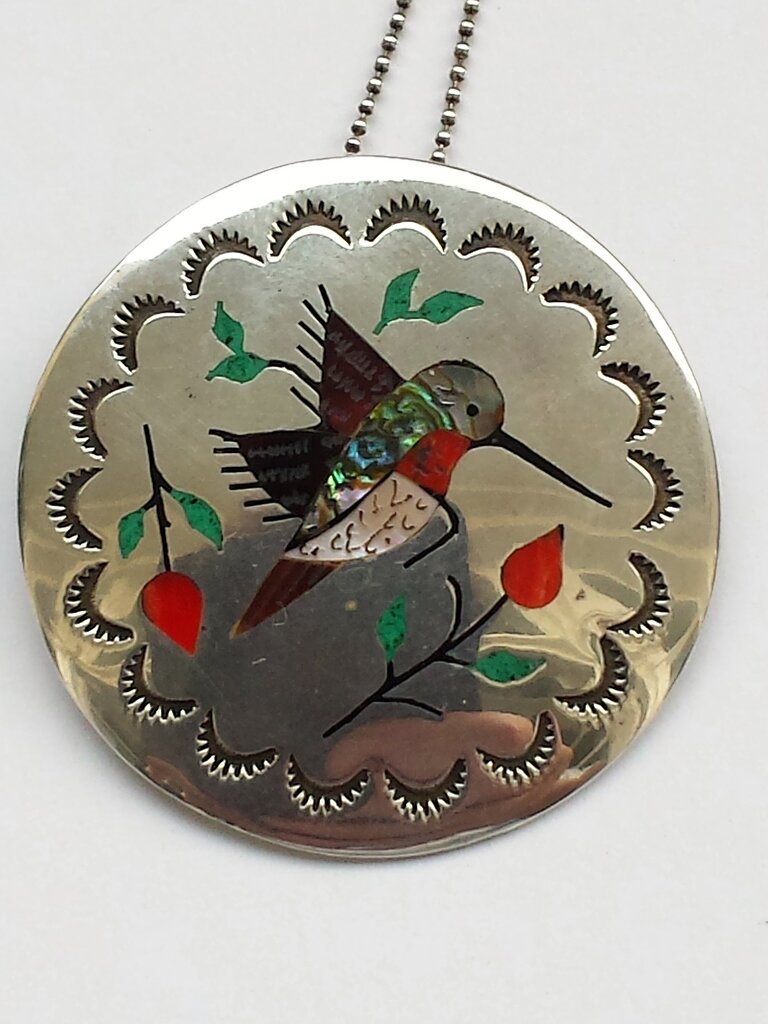 Inlay Pendant Hummingbird signed "R.B." in script - RAYMOND BOYD ...