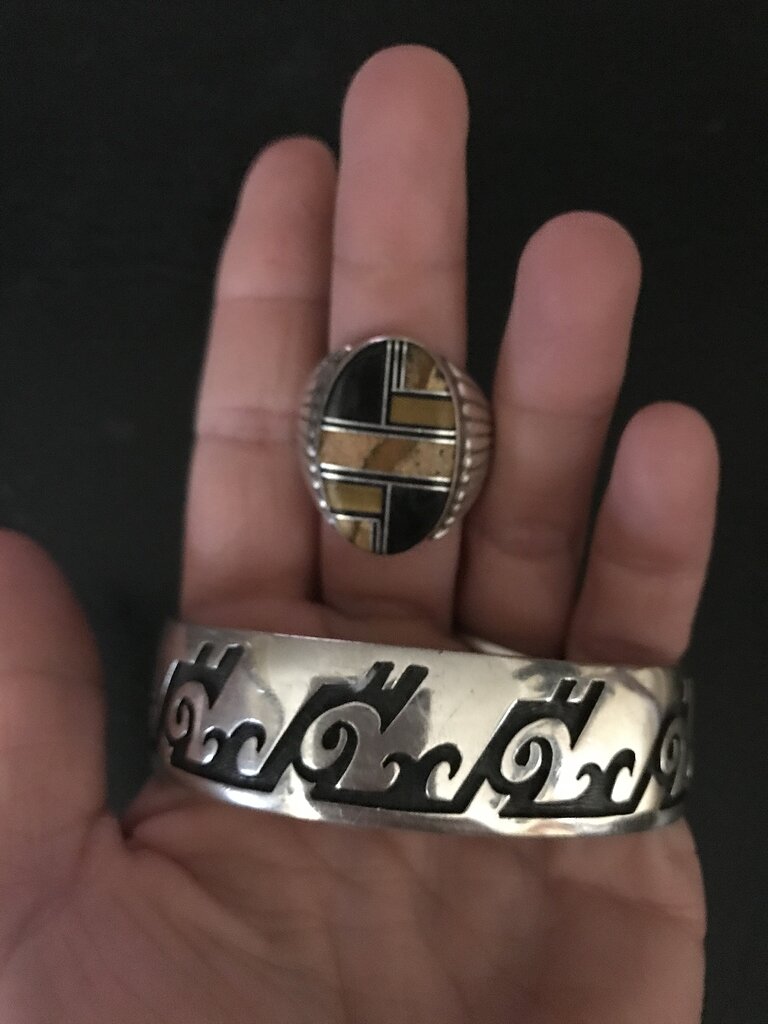Inlay Ring and Hopi Overlay bracelet ID request - Identifying ...