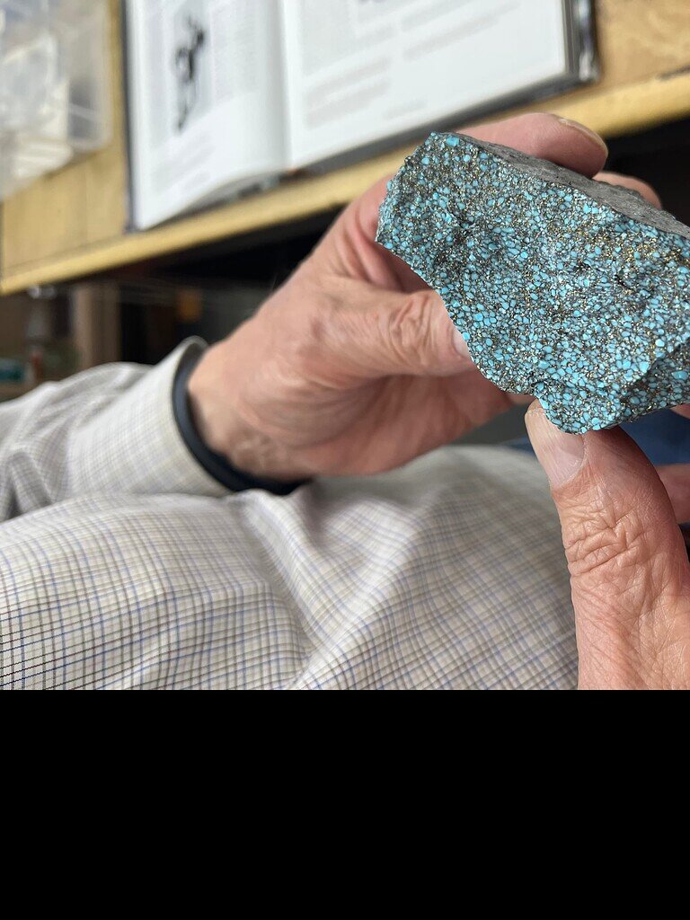 Spiderweb Turquoise Gibbsite Cabbing Rough - Show & Tell - Turquoise People